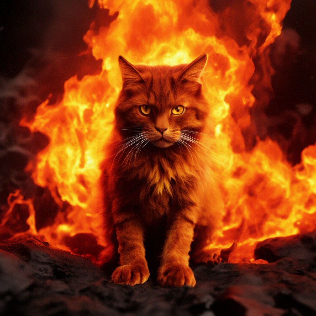 "The fire cat owns fire and can spit lava of red-yellow-orange color ...