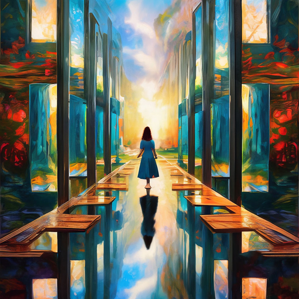 "All paths lead to the mirror" — image created in Shedevrum
