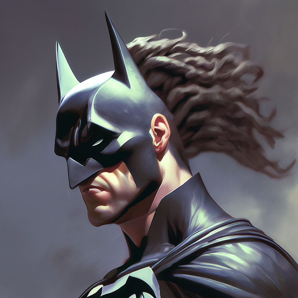 "Batman's hairstyle" — image created in Shedevrum