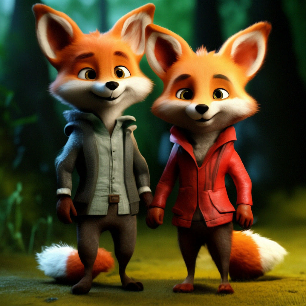 "Братец Лис prompt: funny little furry body types, joyfully, full ...