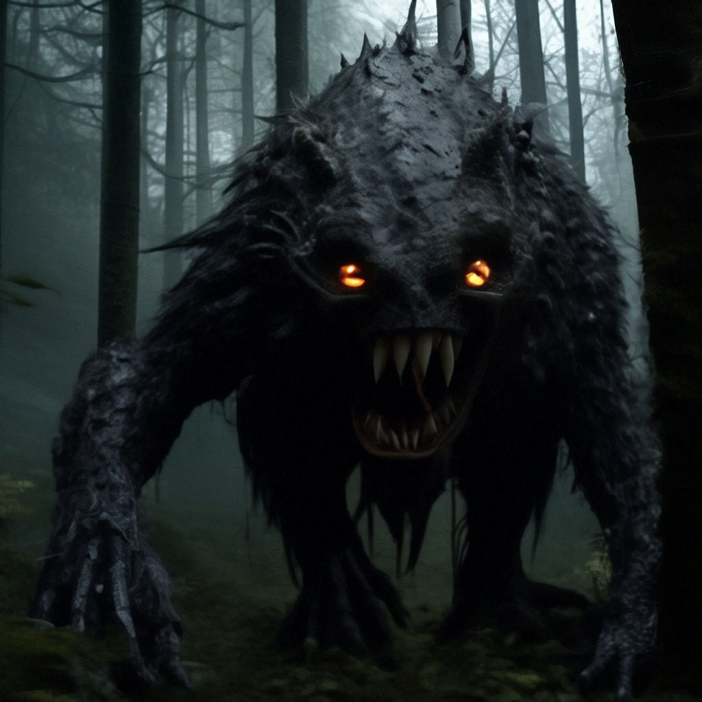 "A VERY SCARY MONSTER!!! IN A VERY …" — image created in Shedevrum