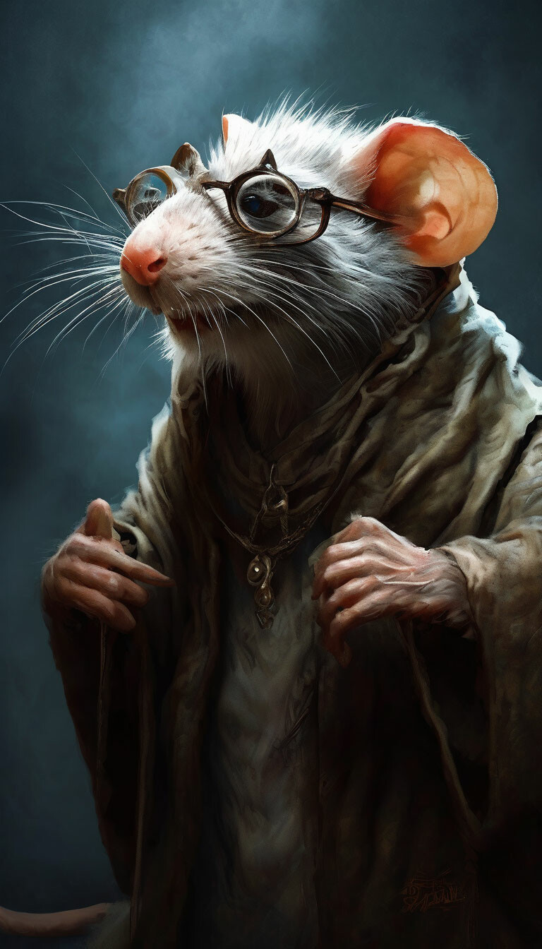 "The old Rat is a sorcerer, with glasses, horror, primal fear, horror ...