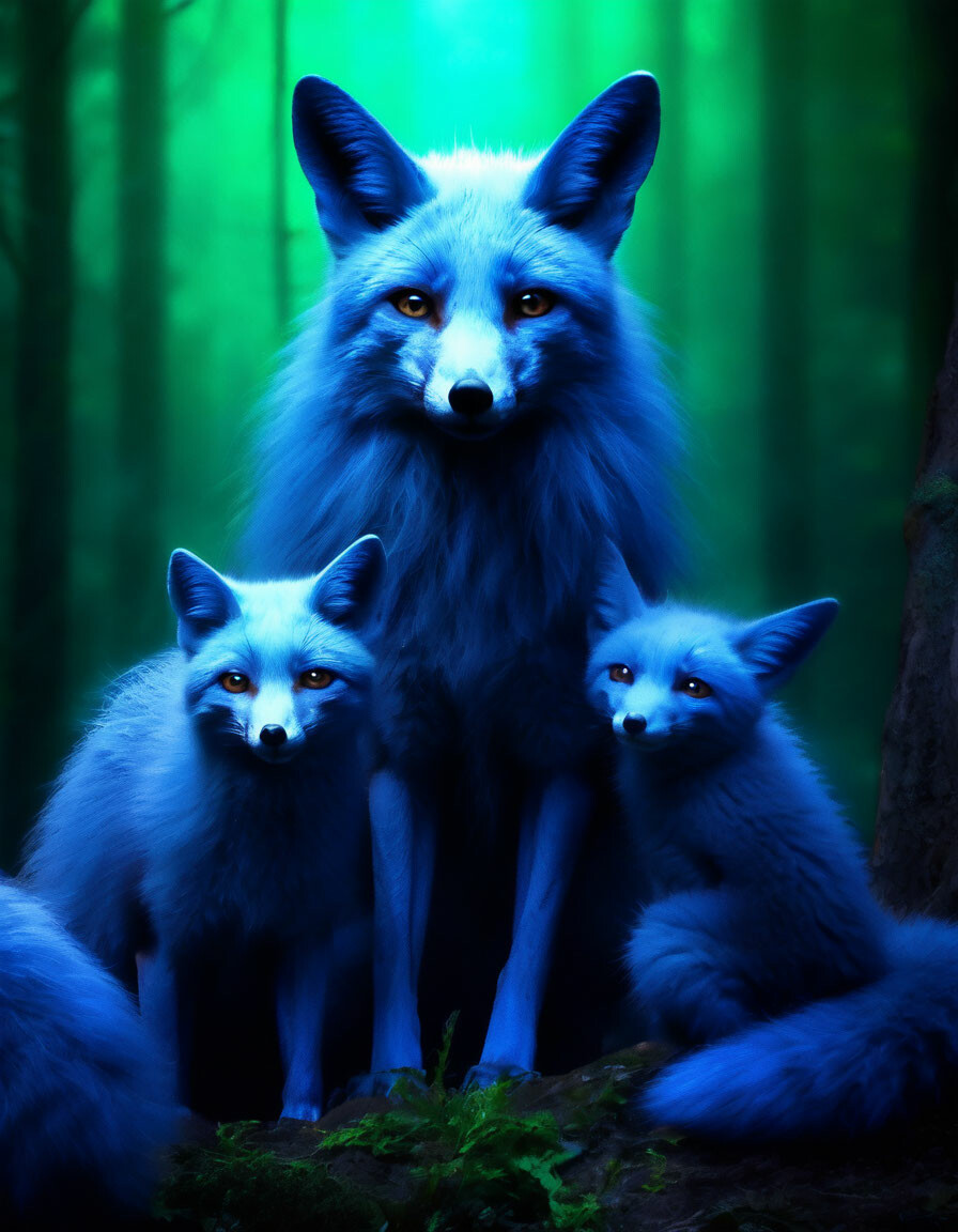 "Blue foxes are not vulnerable! A family of three blue Foxes is large ...