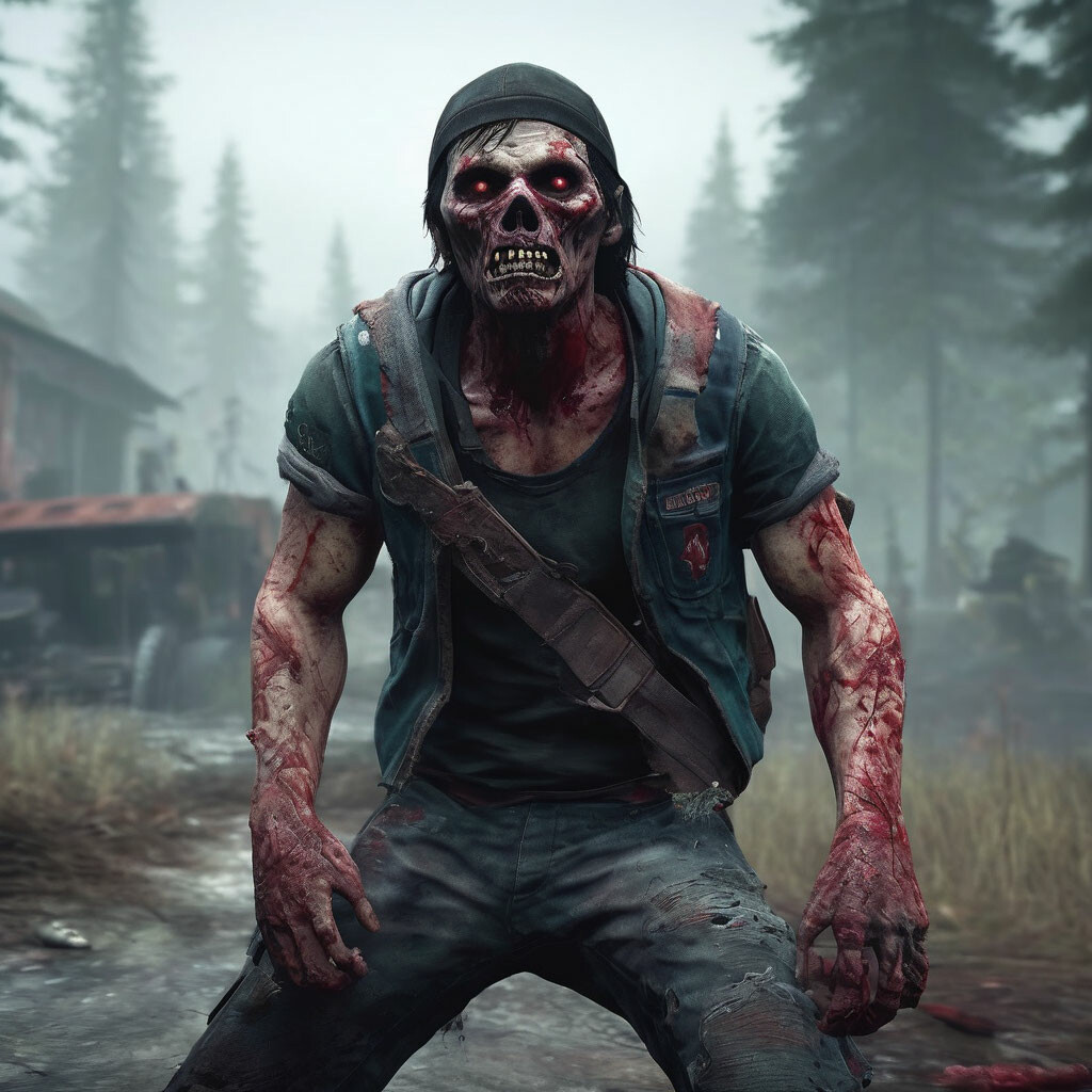 "Days gone zombie fighter" — image created in Shedevrum