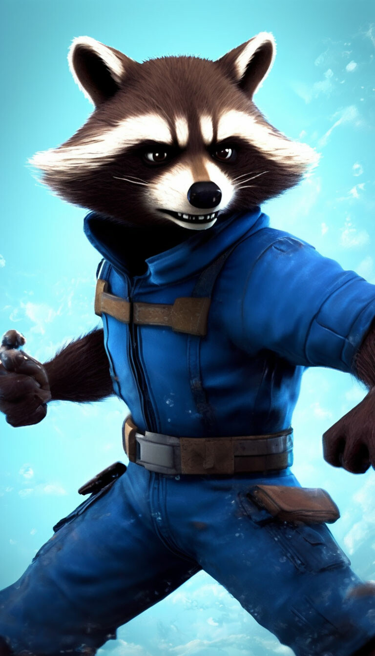 "Primer plano del mapache con traje de…" — imagen creada en Shedevrum