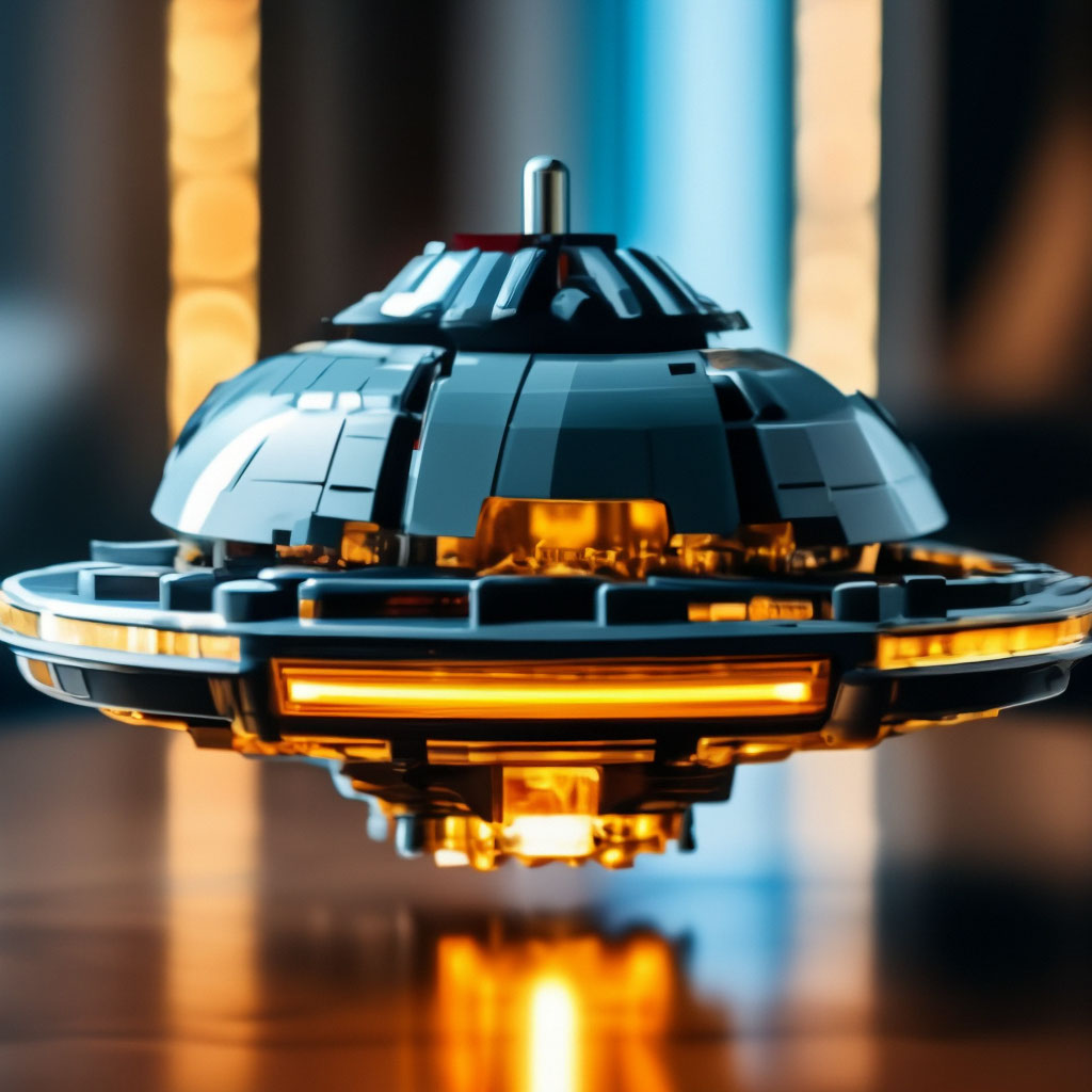 "💫 UFO from Lego, future, unusual shapes, futuristic, glow, radiation ...