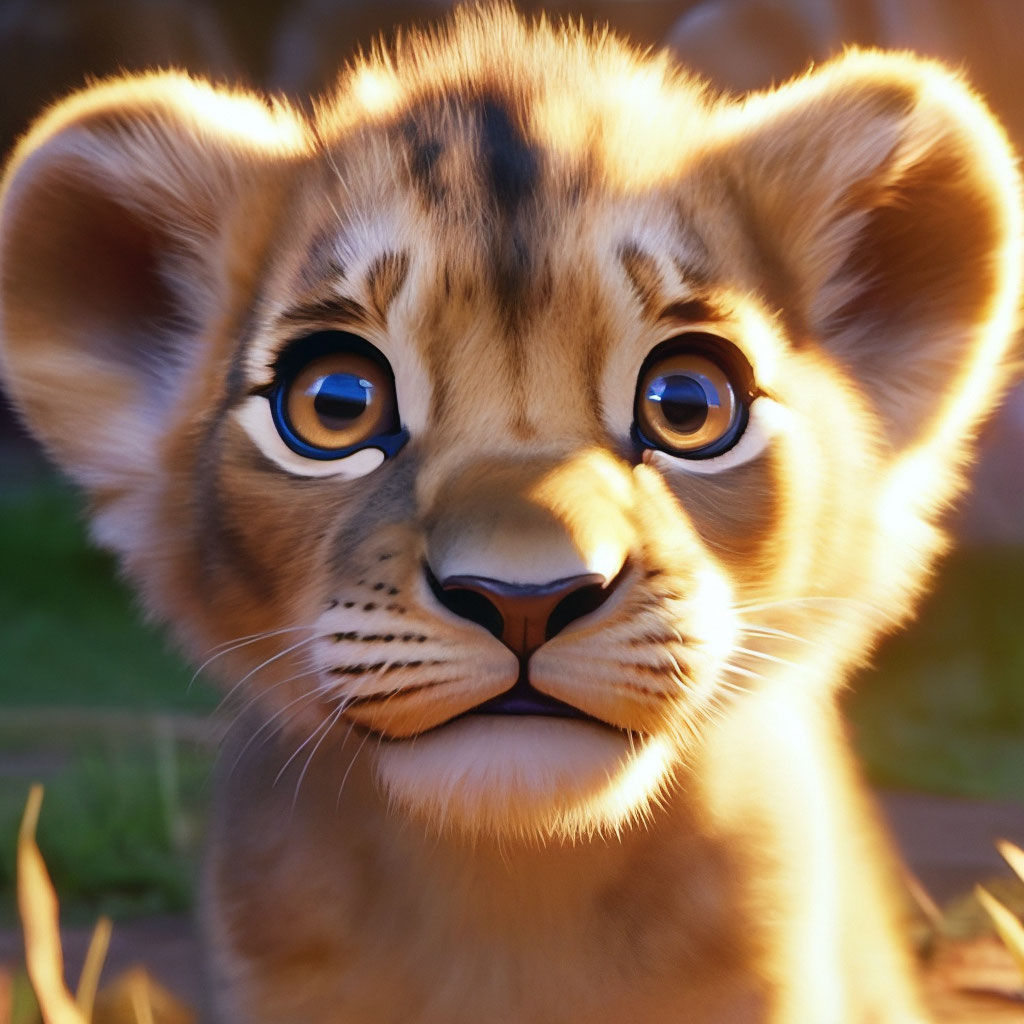 "SO CUTE🥹 Pixar's little lion cub has bulging eyes the sun is reflected ...