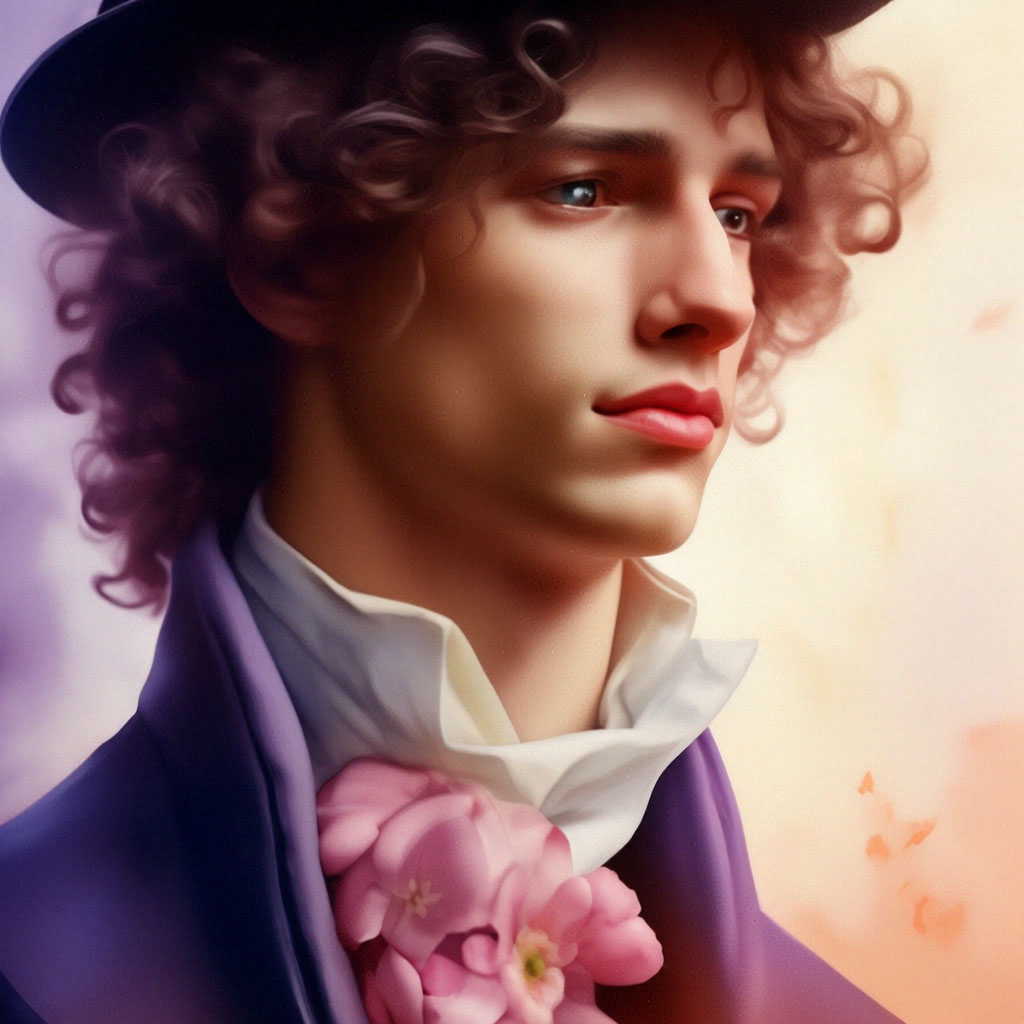 "Juicy three-dimensional watercolor pastel. Man 23 years old, albino ...