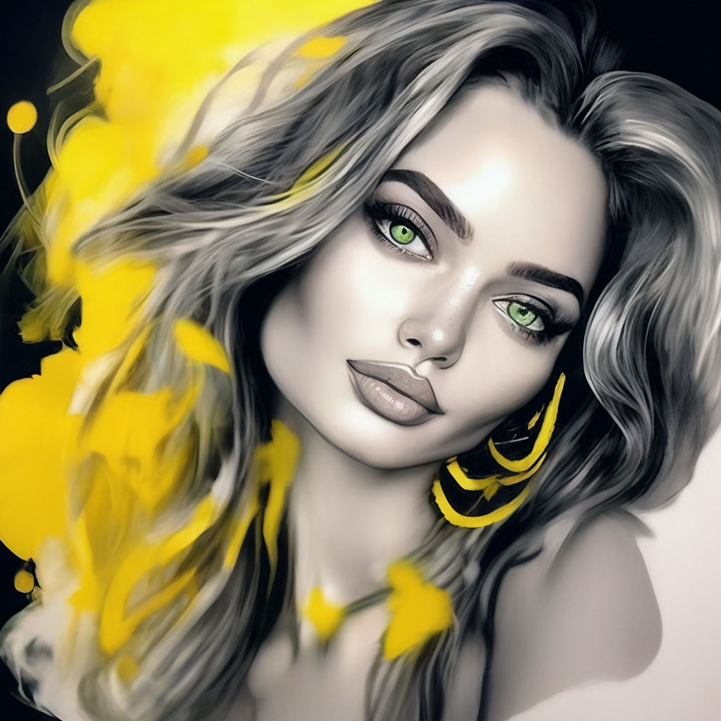 "Unrealistically beautiful,cheeky, provocative charismatic pose, green ...