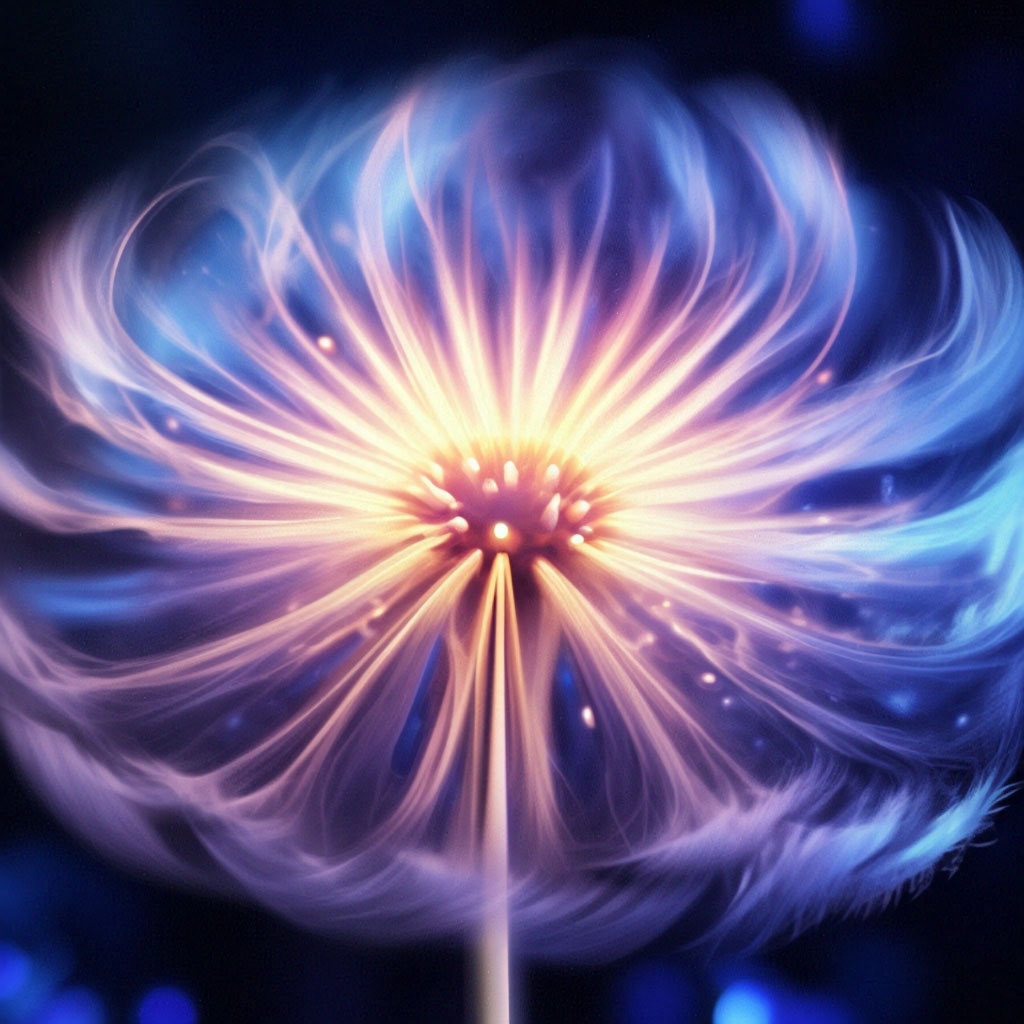 "💞 128k, huge fluffy fractal intergalactic dandelion peony, transparent ...