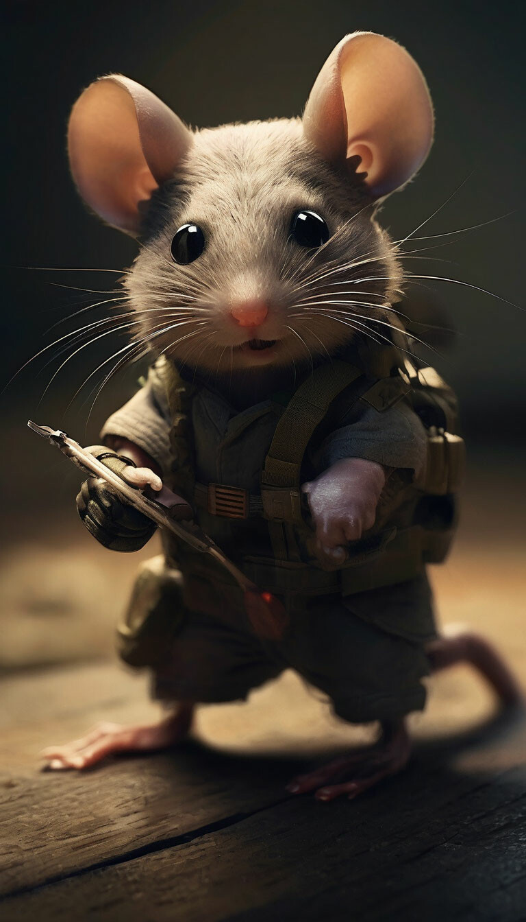 "Combat mouse" — image created in Shedevrum