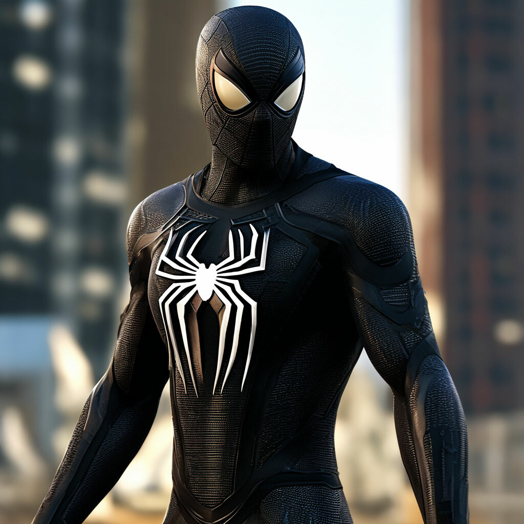 "A dark gray Spider-Man suit for John Wick, with ballistic armor hidden ...