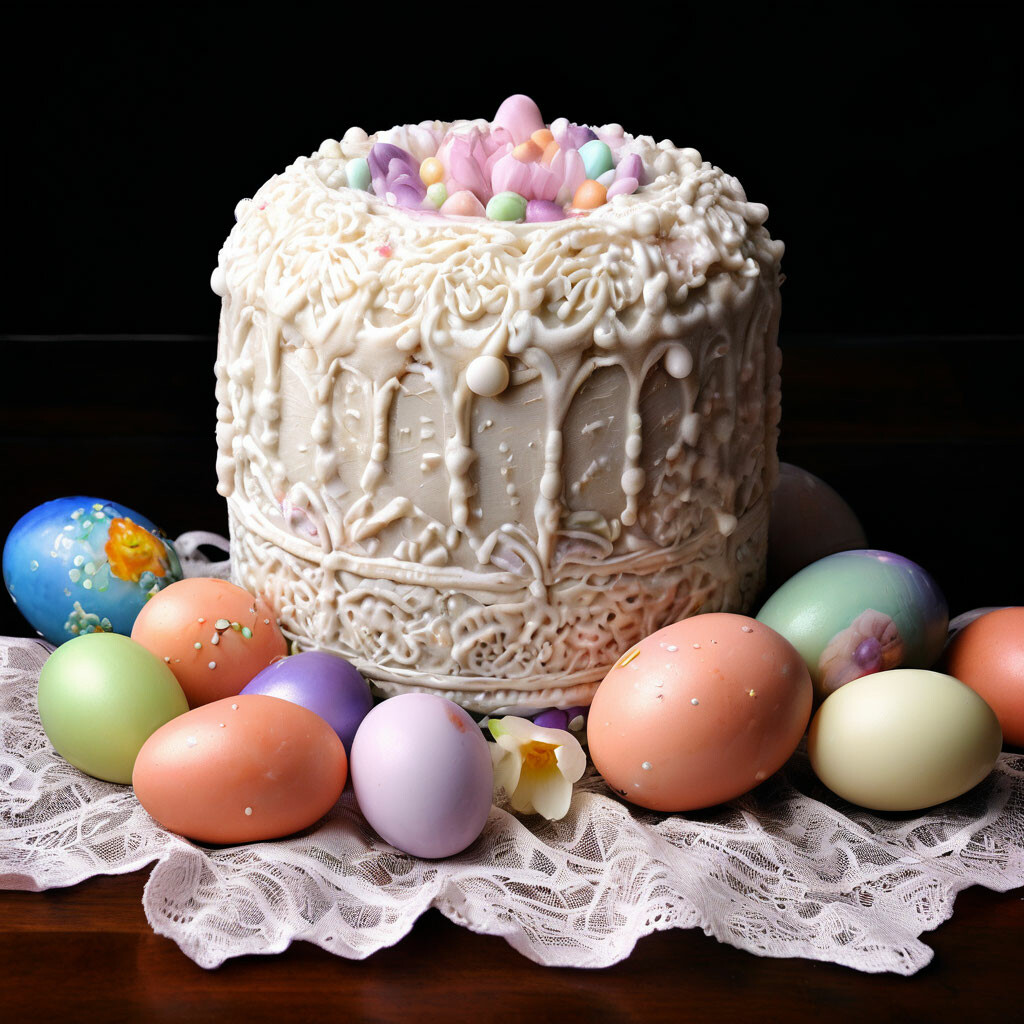 "An incredibly beautiful delicious Easter cake,painted with delicate ...