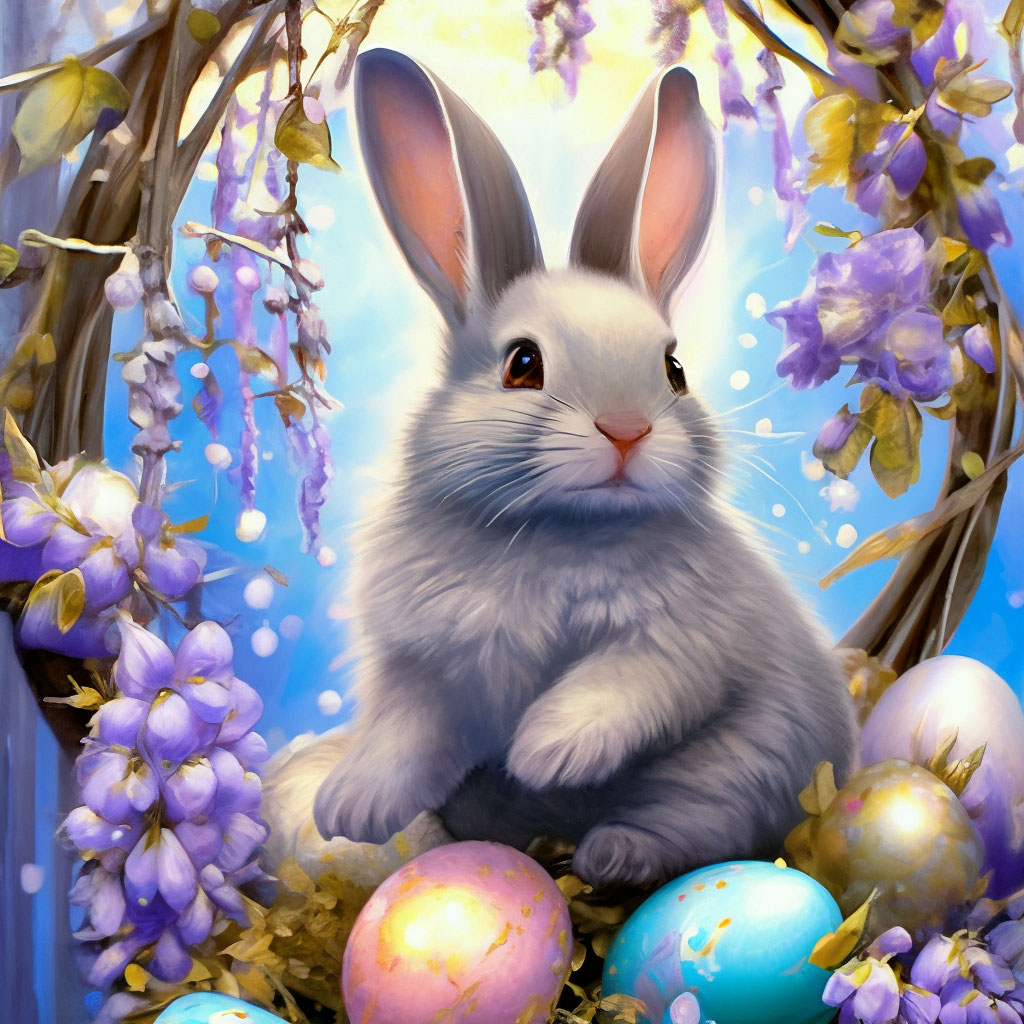 "The Bright Easter Holiday fairy tale illustration, complex fantasy ...