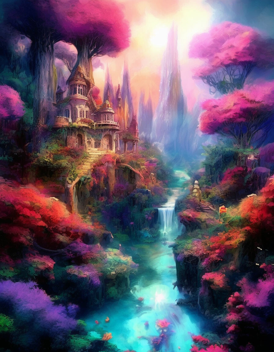 "Mystical Land of Love multi-layered watercolor effect of Azalai,glish ...