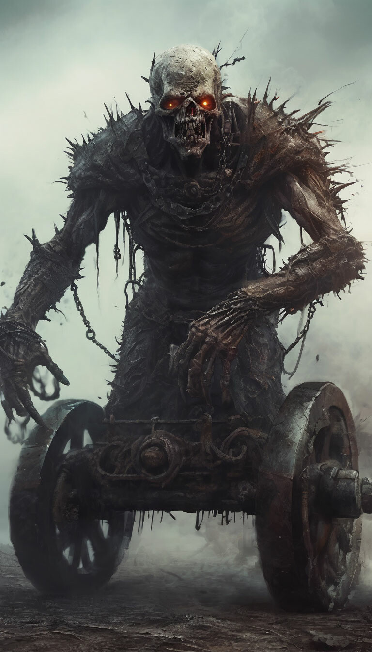 "The style of Dariusz Zavadski. An undead mutant warrior in chains on ...