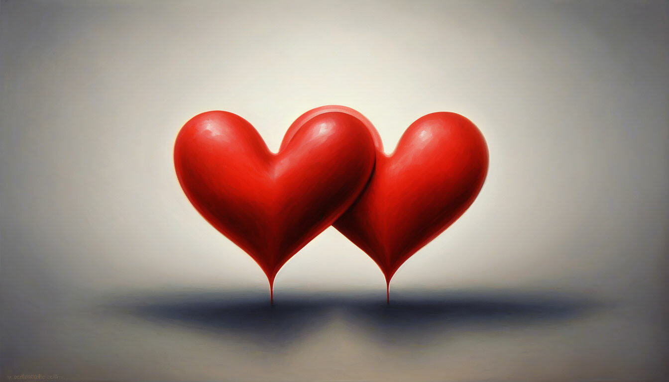 "Two hearts beating in unison" — image created in Shedevrum