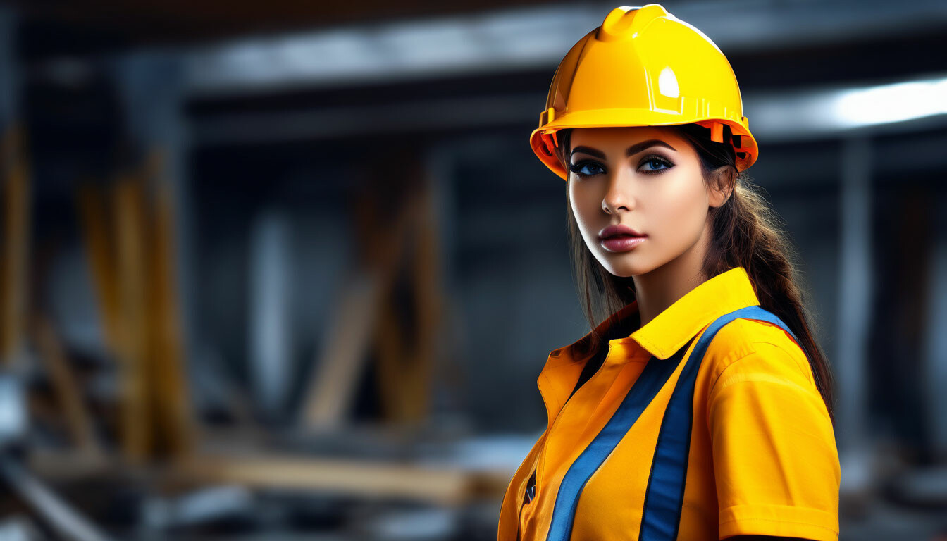 "Construction girl" — image created in Shedevrum