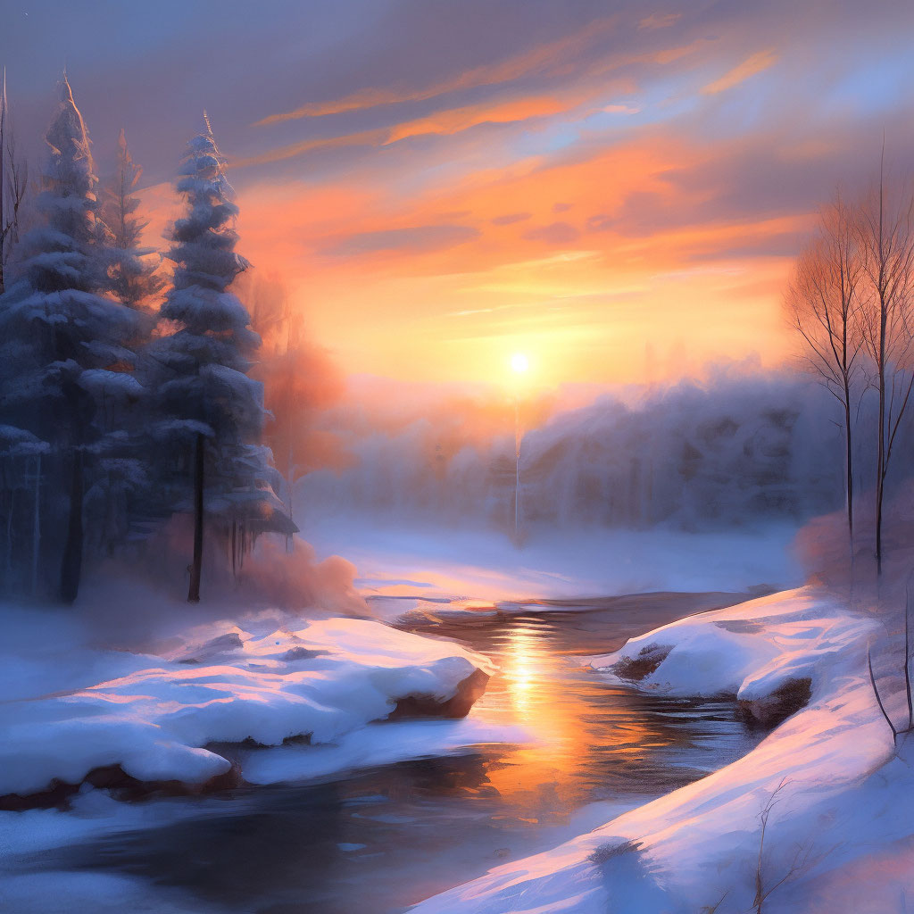 "Good winter morning nature" — image created in Shedevrum