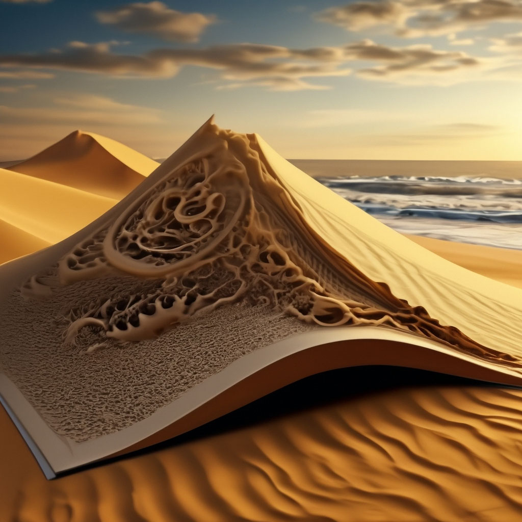"Surrealistic Masterpiece: beautiful photo of the clearly drawed book ...