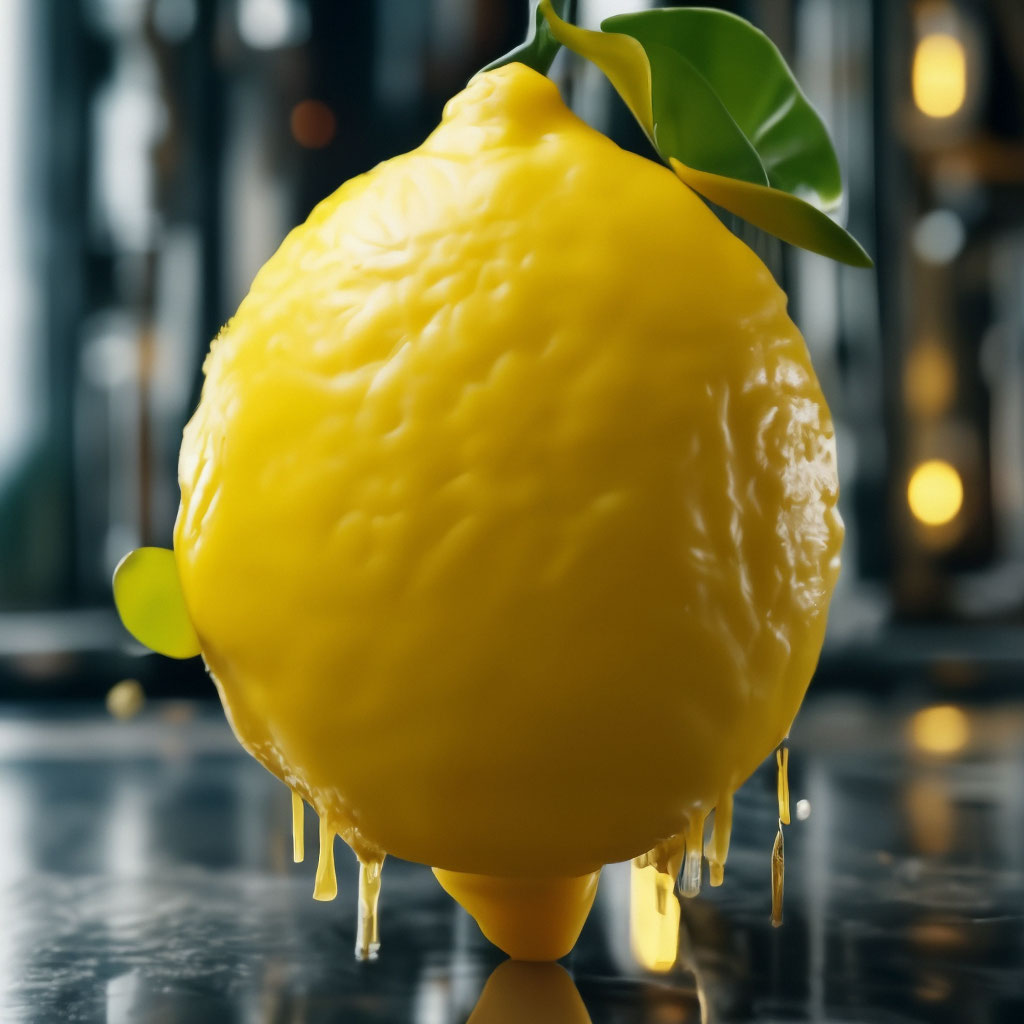 "Lemon-flavored gum ate a lemon today 🍋" — image created in Shedevrum