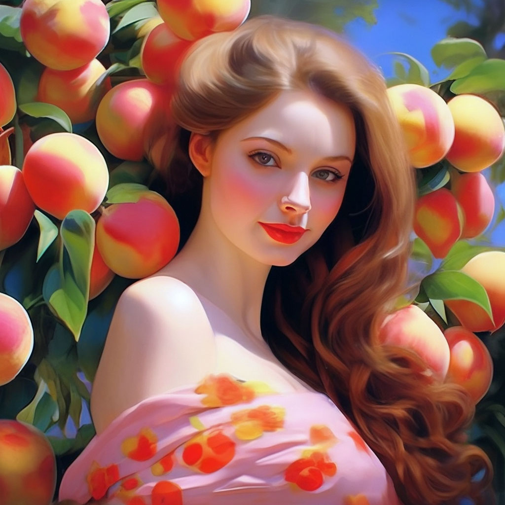 "Women's beautiful peaches" — image created in Shedevrum
