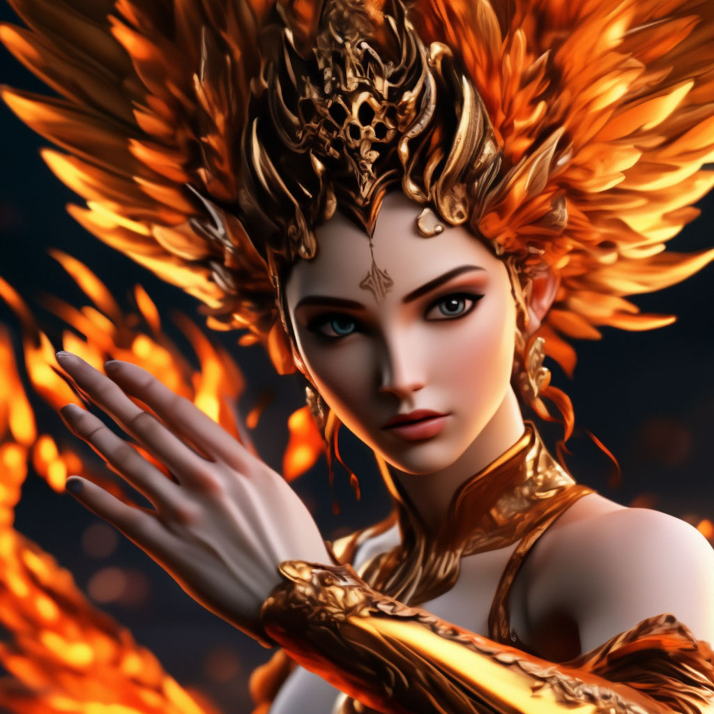 "Firebird dancer, cartoon, detail hands and fingers" — image created in ...