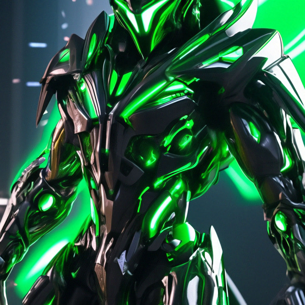 "Transformer archer, full-length, green, surrealism, high detail, black ...