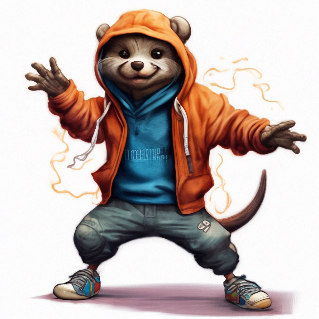 "🗓️ Saturday A creep happy anthropomorphic otter in a hoodie, jeans ...