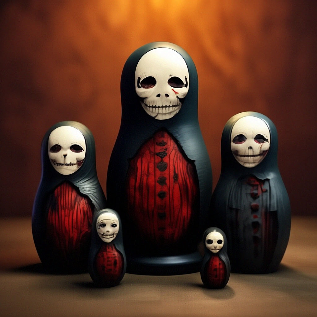 "Matryoshka dolls from a horror movie in the image of a faceless one ...