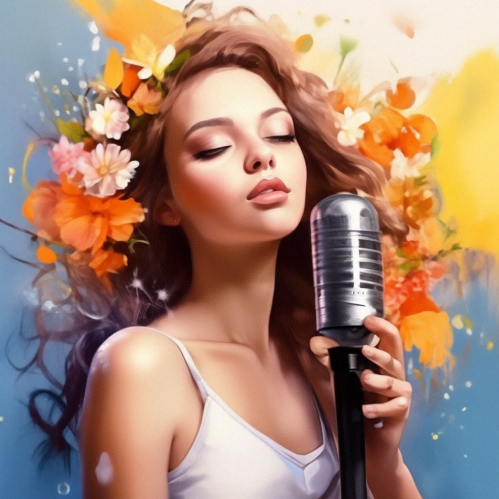 "Fantastic spring realistic botanical art ,vintage, gently, blossoming spring flowers and a girl ...