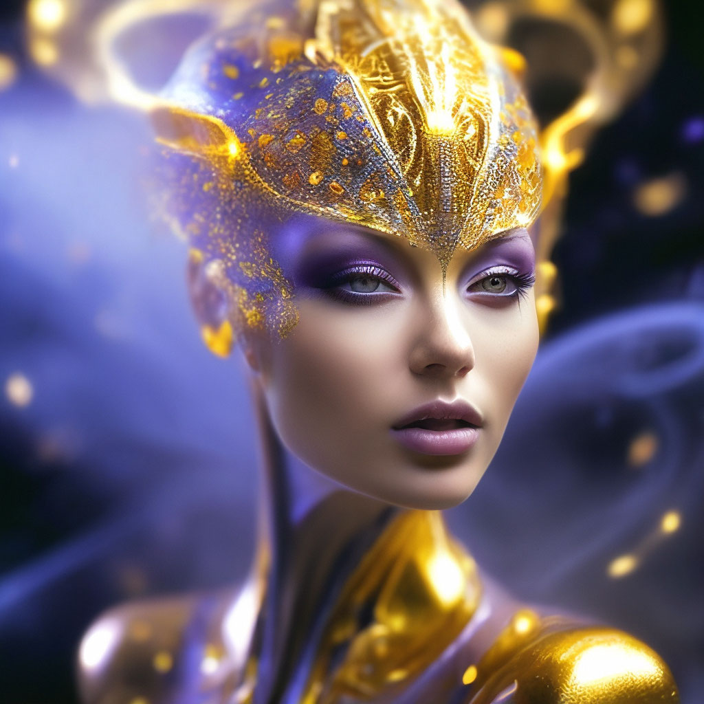 "Other magically beautiful alien,turning her head towards us,wind ...