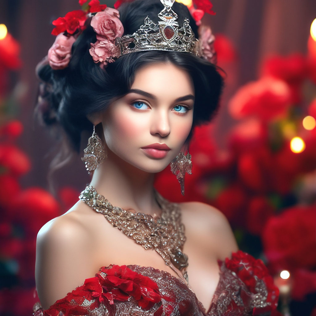 "Beautiful nymph, dark hair gathered in a bun, curls on her face, big ...