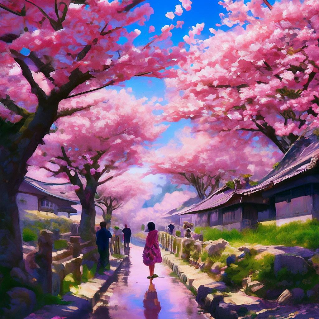 "Sakura in bloom" — image created in Shedevrum