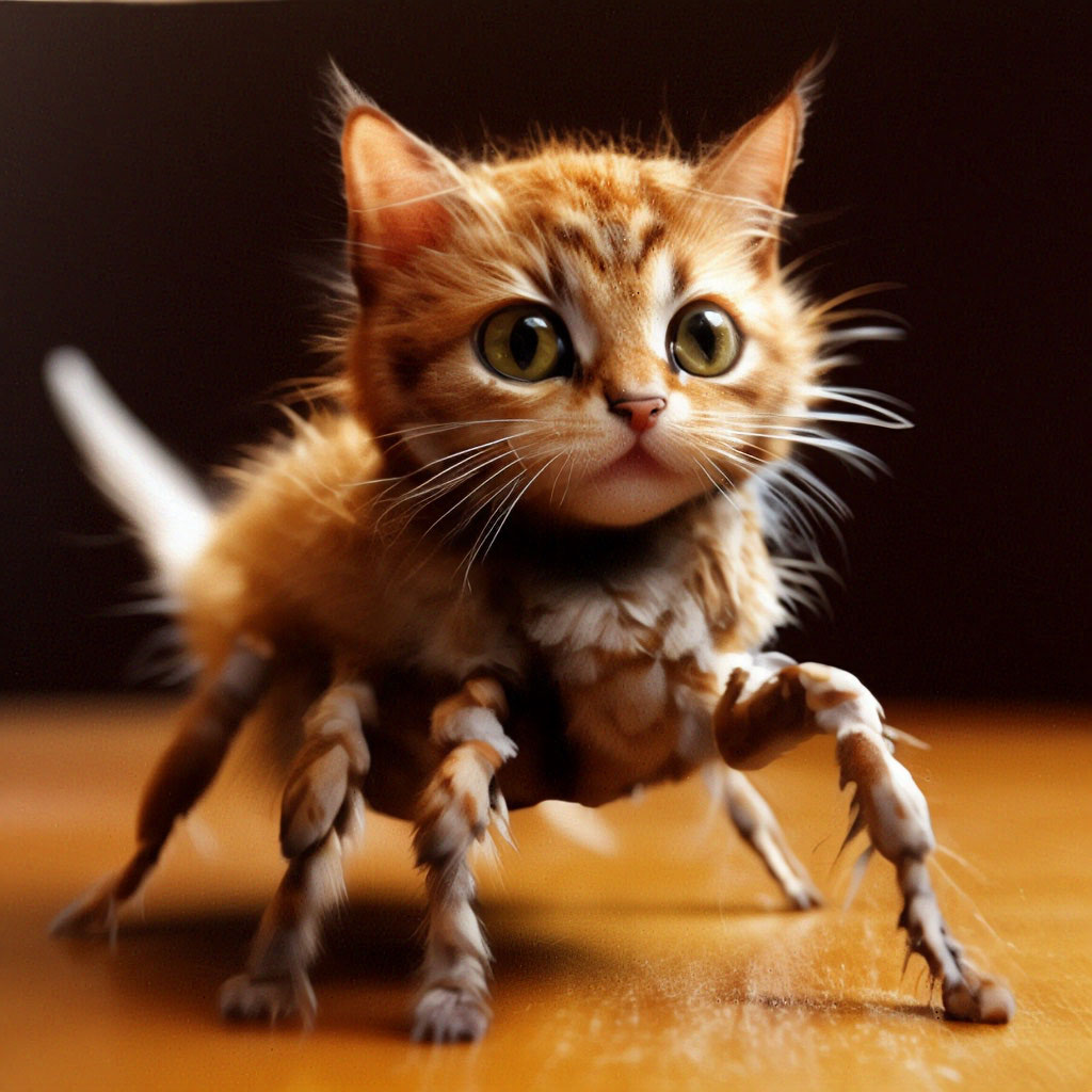 "A hybrid of a cat and a flea" — image created in Shedevrum