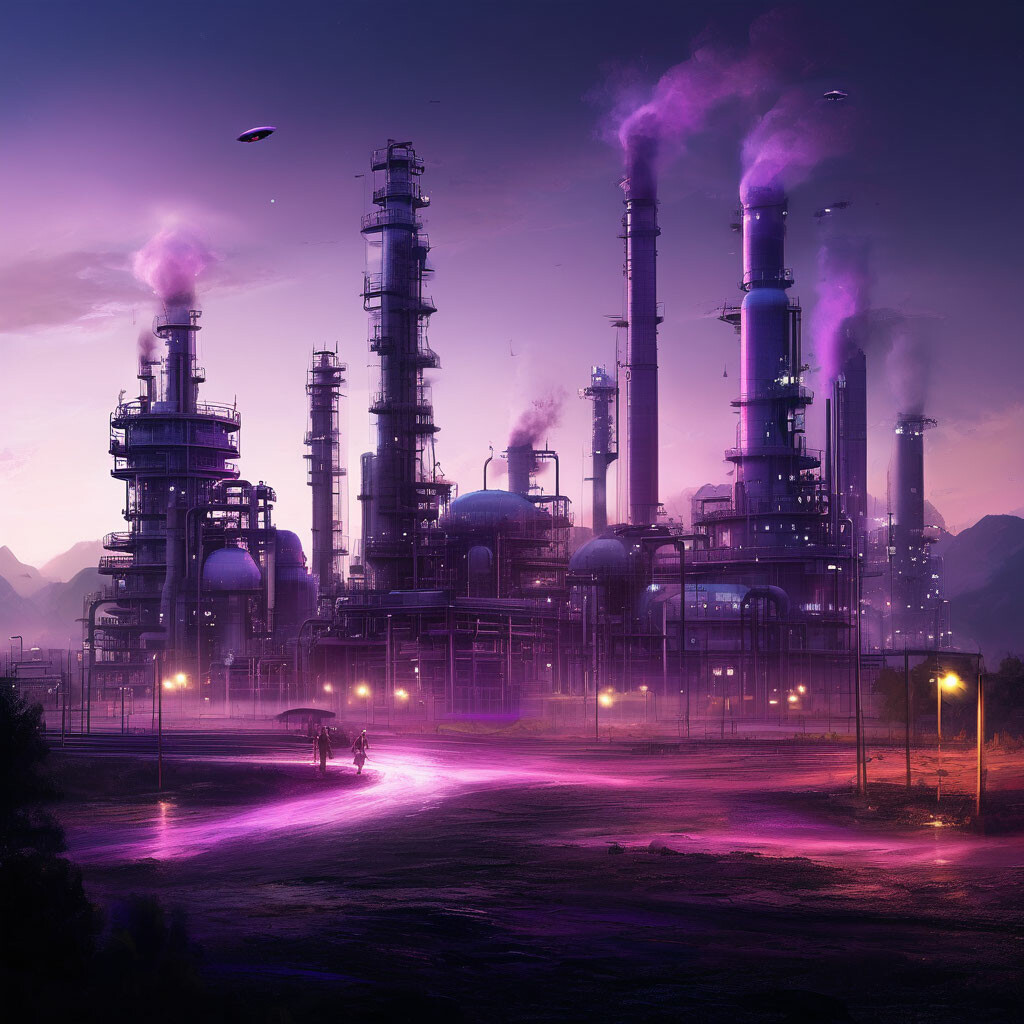 "The refinery is a beautiful purple gas, there are guards and UFOs ...