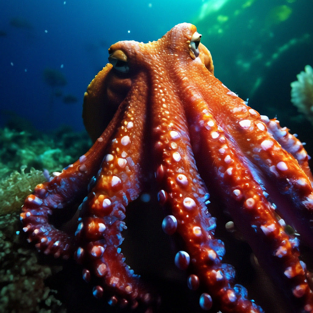"Octopus, large, big fishing, beautiful, realistic, professional photo ...