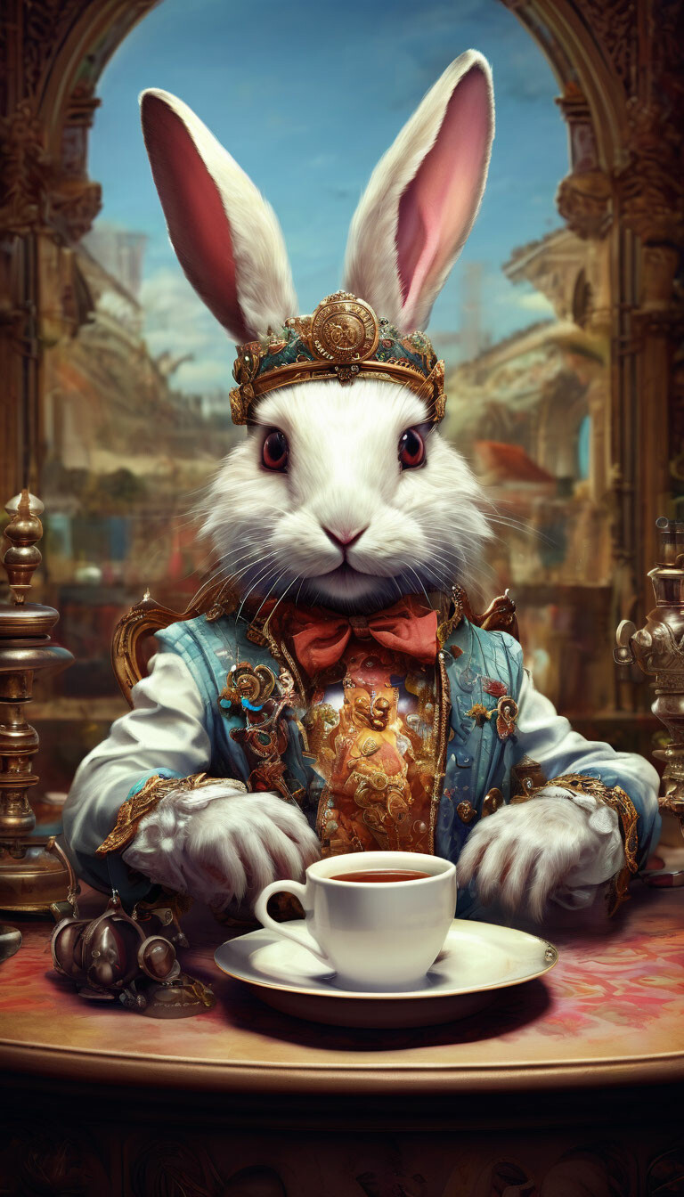 "🌈 digital art, fantasy, grotesque, caricature, cyberpunk rococo style ...