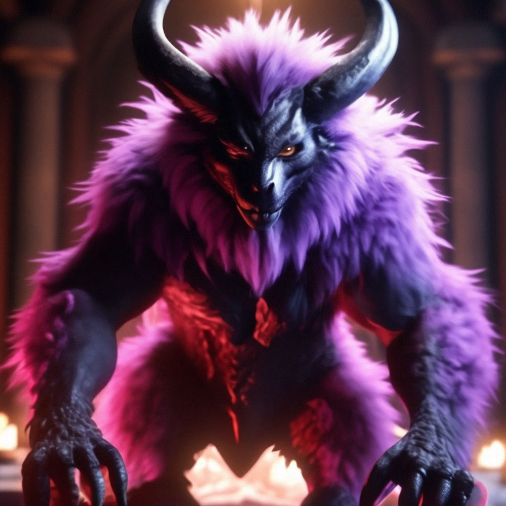"Fluffy demon, high detail, fullbody, realistic, 4k, high resolution, 1 ...