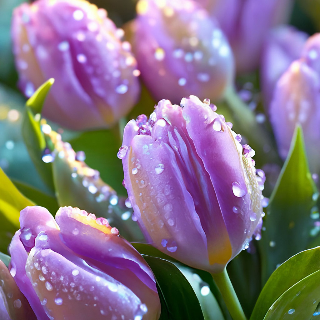 "Pale purple - mint lush bouquet of tulips complex, amazing, magical ...