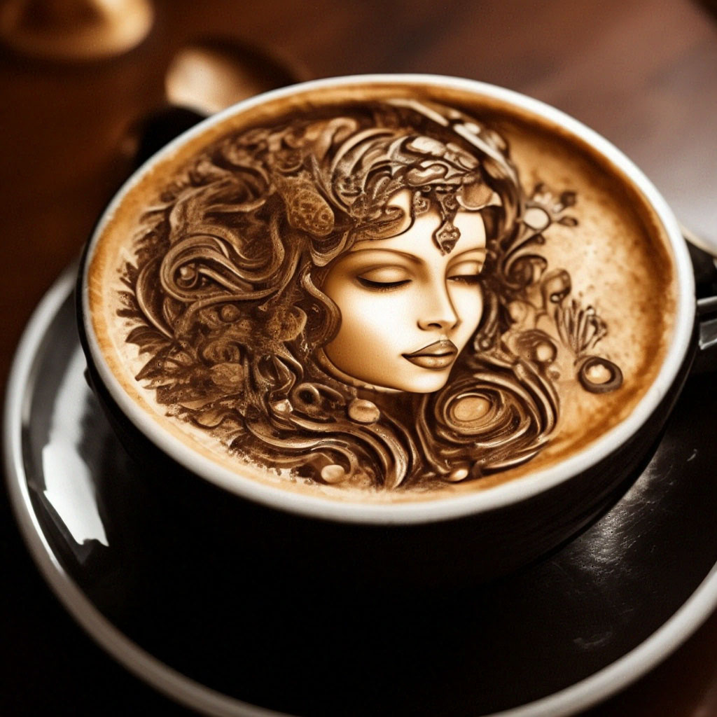 "A gift for saintasonia from Anna mug, drawing on coffee foam - a ...