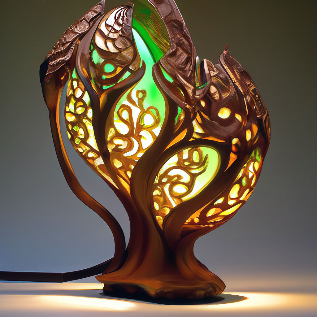 "Bionics, in the style of Burton, Gaudi, surrealism, Mignonette green ...