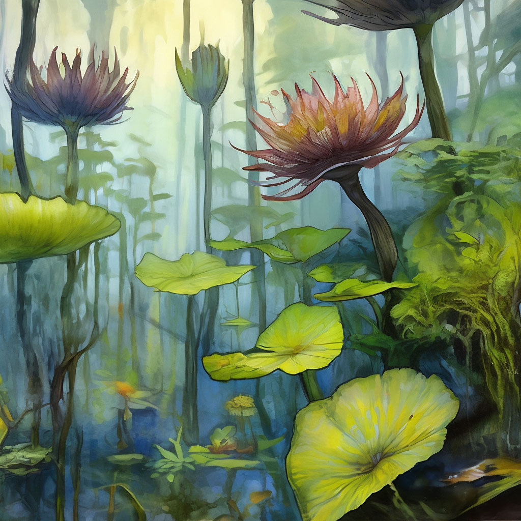 ". underwater, underwater view, strange swamp inhabitants-creatures in ...