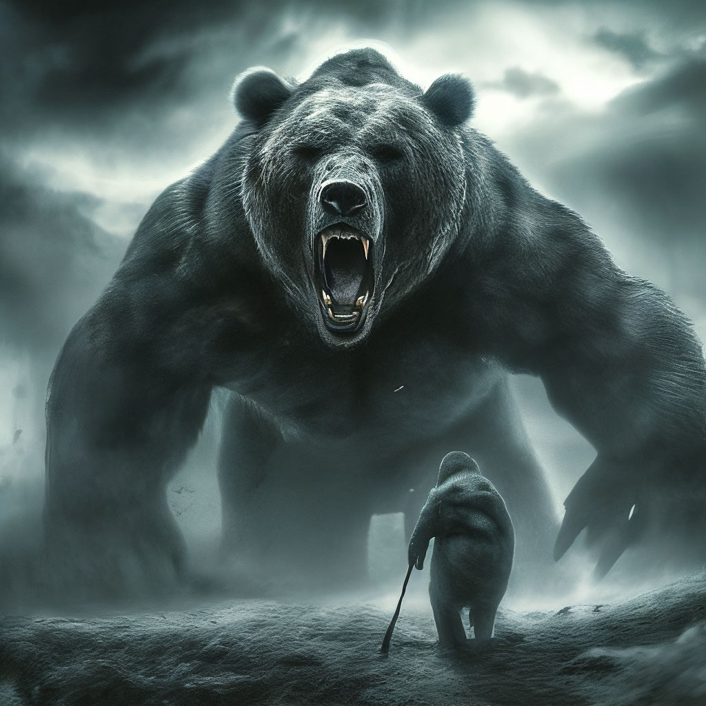 "A huge dark scary nightmare bear, horror, fear, nightmare" — image ...
