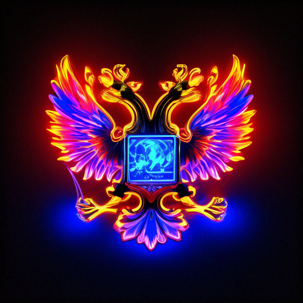 "Neon light,Russian tricolor RU canvas , color drawing,glow on a ...