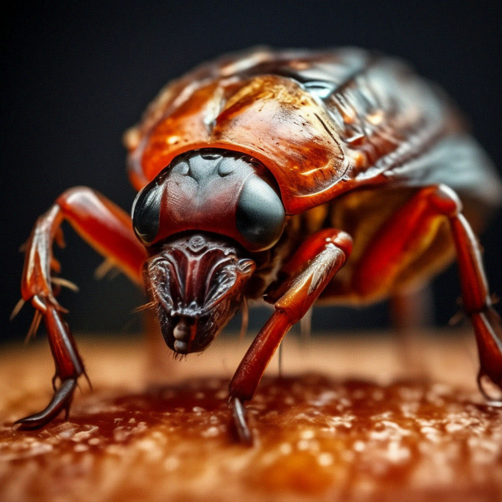 "Macro photography of fleas, professional photo, realistic" — image ...