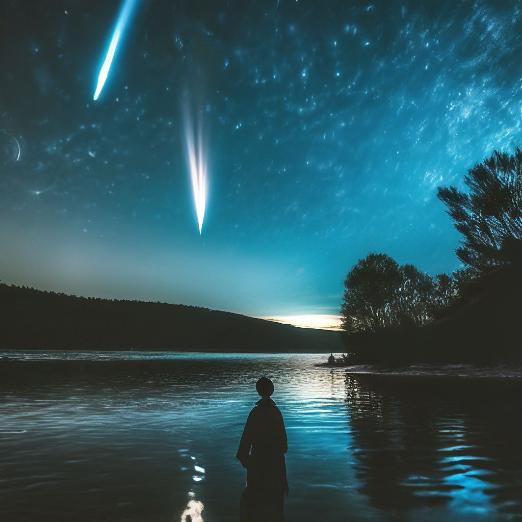 "Rare shots in the water on the screen, We see comets with big tails ...