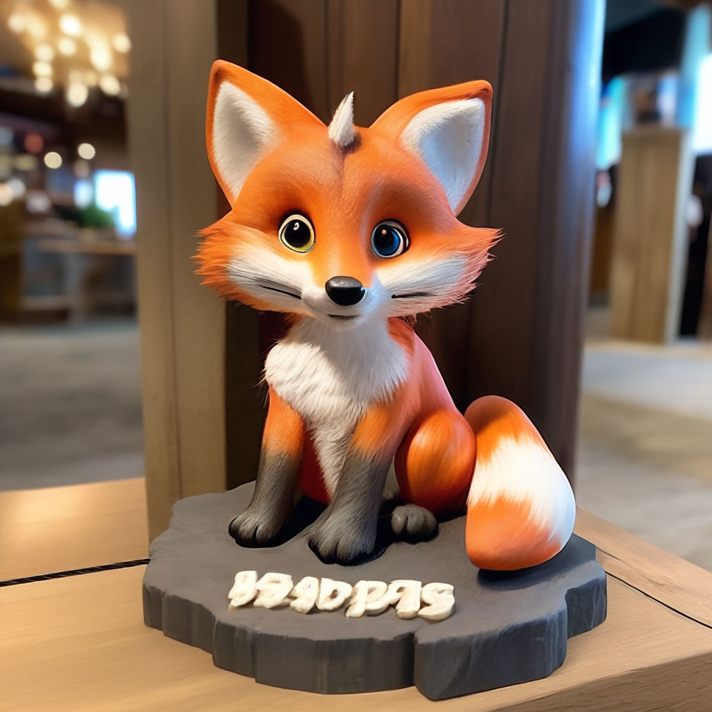 "Cute and little animatronic Foxy is sitting on a sign that says It's ...