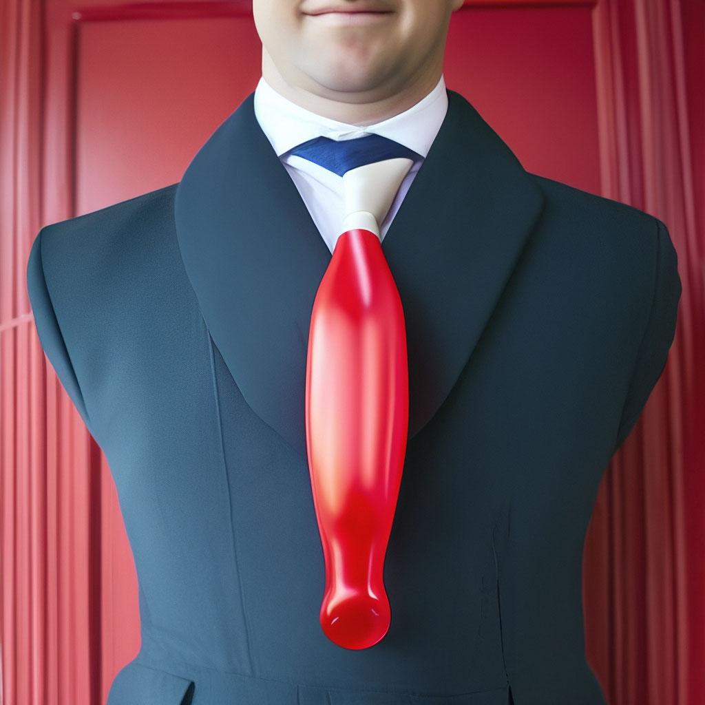 "Inflatable tie, classic" — image created in Shedevrum