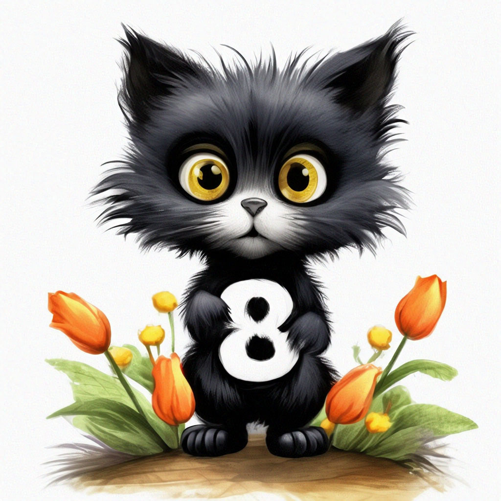 "From March 8 a fluffy modest disheveled shaggy cartoon cute cheerful ...